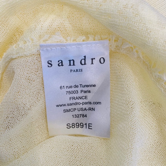 Sandro | Tops | Sandro Yellow Sheer Sweater | Poshmark